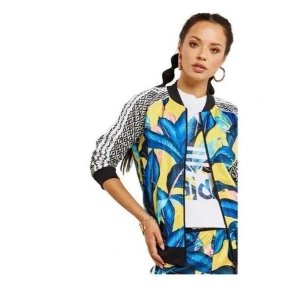 adidas | Jackets & Coats | Adidas X Farm Rio Trefoil Tropical Floral ...